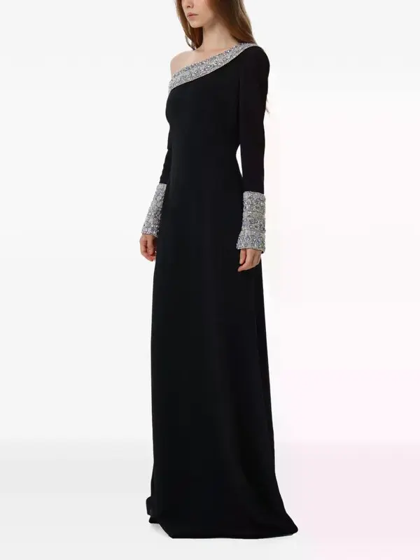 DINA MELWANI Embellished Off-shoulder Maxi Dress