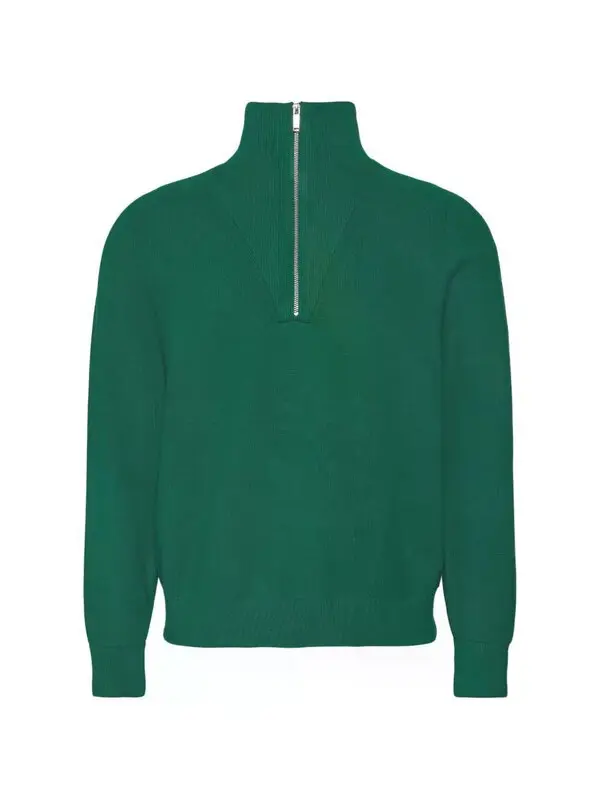 Calvin Klein Quarter-zip Ribbed Sweater - Green