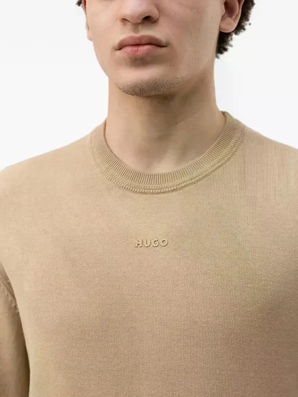 Hugo Logo Plaque Crew-neck Sweater