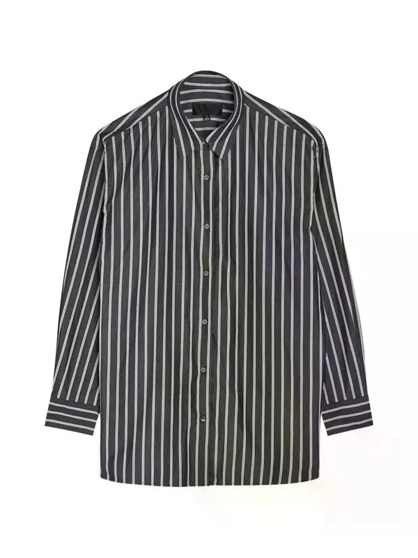 NILI LOTAN Yorke Vertical-stripe Long-sleeve Shirt - Black