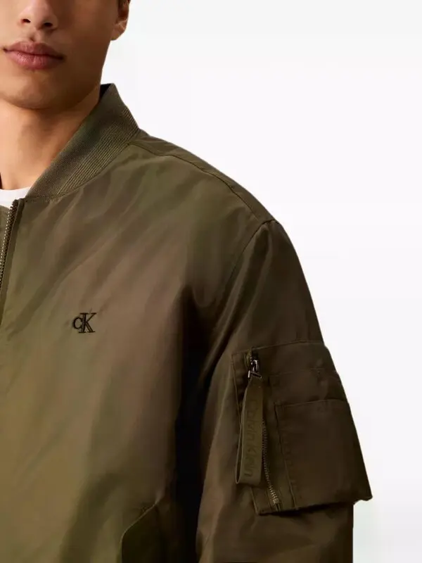 Calvin Klein Logo-print Zip-up Bomber Jacket