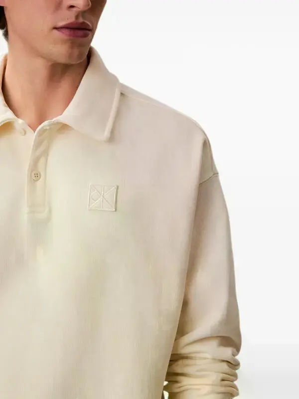 Calvin Klein Logo-patch Polo-collar Sweater