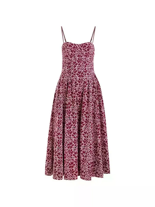 Simkhai Floral Guipure-lace Midi Dress - Red