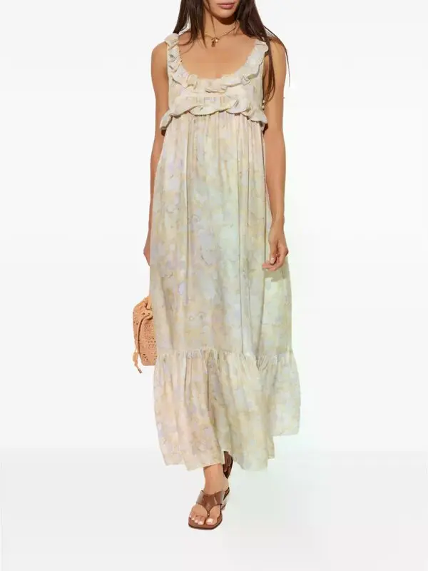 Chloé Ruffled Floral-print Maxi Dress