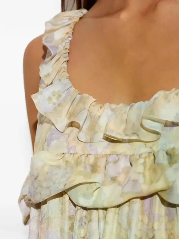 Chloé Ruffled Floral-print Maxi Dress