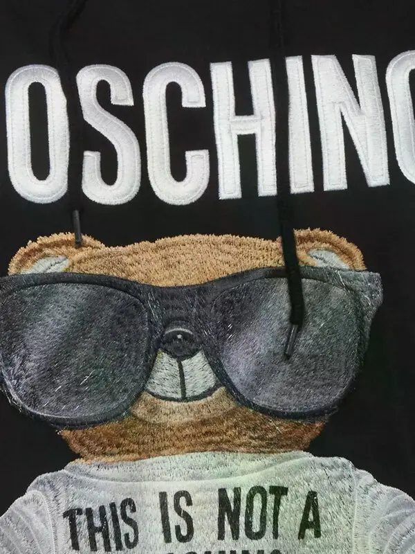 Moschino Teddy Bear Embroidered Hooded Mini Dress