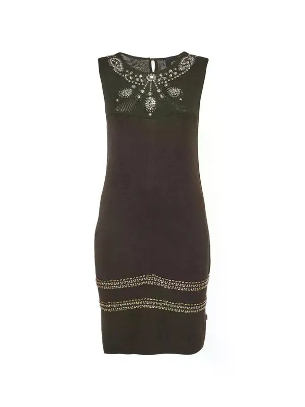 Just Cavalli Embellished Mesh-panel Midi Dress