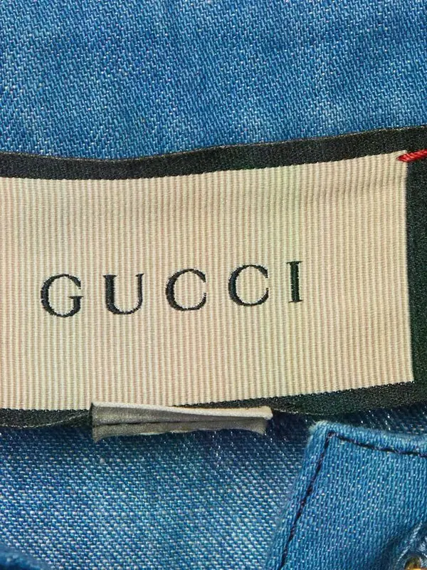 Gucci Denim Shirt Dress With Web Trim