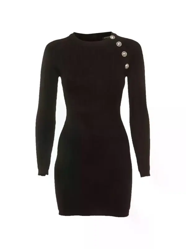 Balmain Mini Zip-up Ribbed-knit Dress