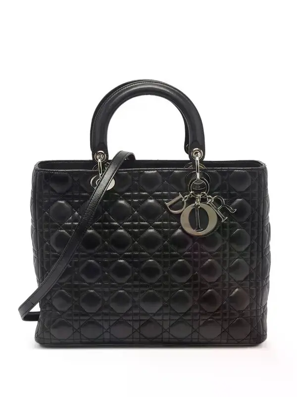 Dior Lady Cannage Tote Bag - Black