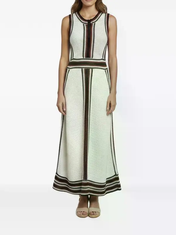 424 Striped Crochet Maxi Dress