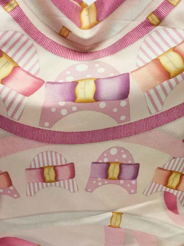 FERRAGAMO Pleated Bow-print Hobo Bag