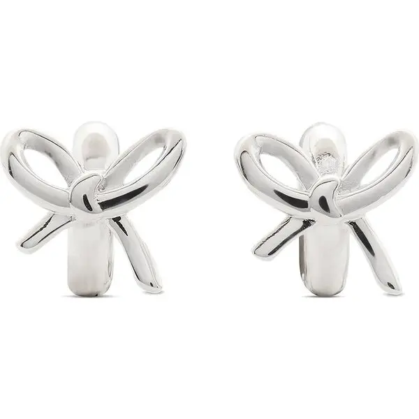Kate Spade New York Bow Huggie Hoop Earrings - Silver