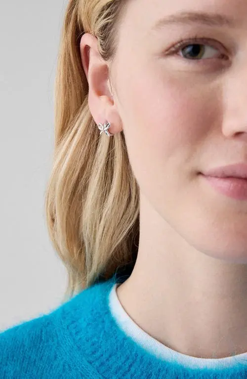 Kate Spade New York Bow Huggie Hoop Earrings - Silver