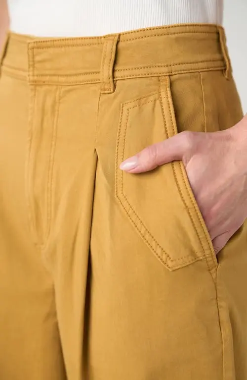 LIVERPOOL Pleated Cotton Blend Tapered Pants