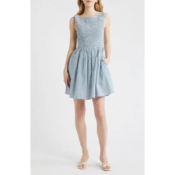 Hill House Home The Cosima Nap® Minidress - Teal Gingham