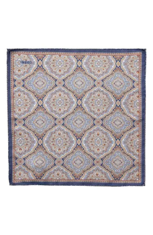 Eton Two Face Silk Pocket Square - Navy
