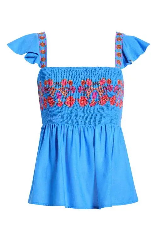 SUGARLIPS Isela Smocked Flutter Sleeve Top