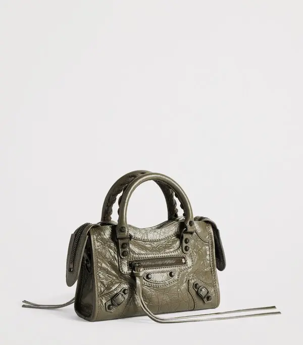 Balenciaga Crinkled Lambskin Nano Le City Top-handle Bag