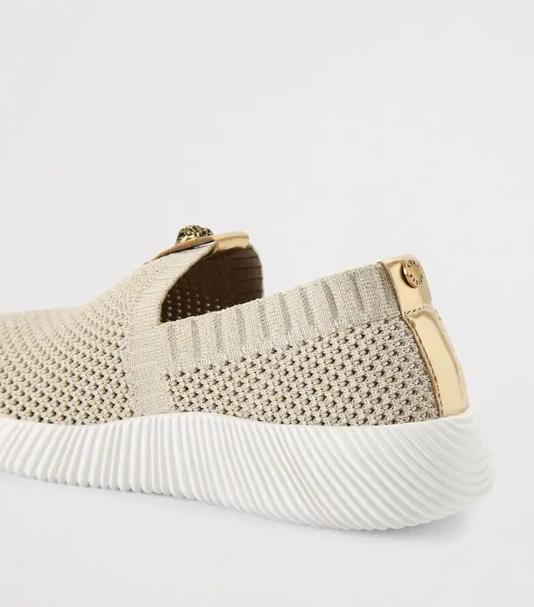 Kurt Geiger Lorna Slip-on Sneakers With Eagle Head Detail - Gold