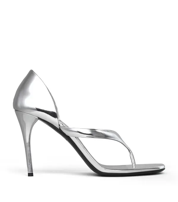 Alaïa Laminated Leather Infradito Sandals 90