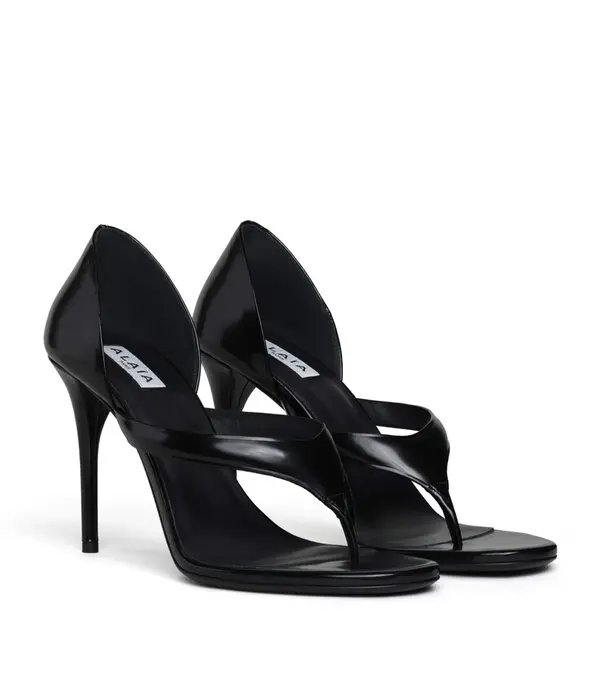Alaïa Leather Infradito Heeled Sandals 90