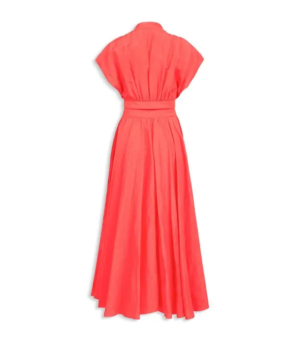 Alaïa Linen-blend Knot Midi Dress