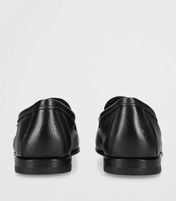 Santoni Grained Leather Carlo Loafers