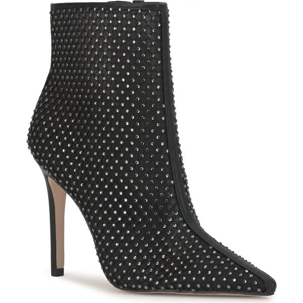 Jessica Simpson Pazra Studded Pointed Toe Stiletto Ankle Boot - Black