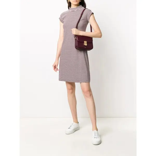 A.p.c. Embossed Logo Leather Shoulder Bag - Red