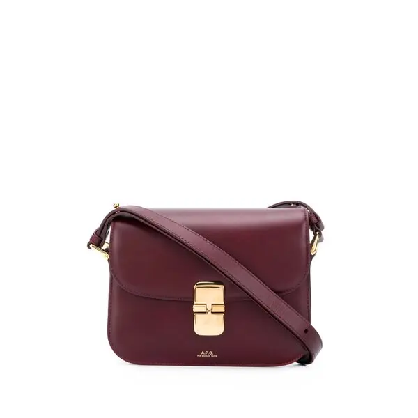 A.p.c. Embossed Logo Leather Shoulder Bag - Red