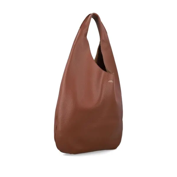 A.p.c. Cognac Calf Leather Tote Bag