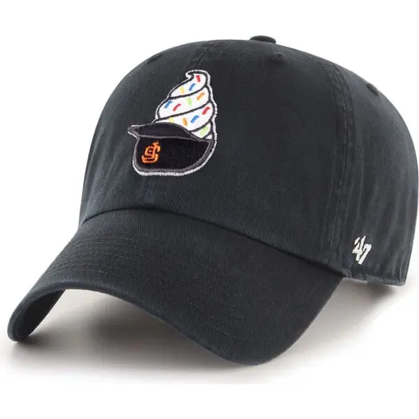 '47 San Francisco Giants Ice Cream Helmet Clean Up Adjustable Hat - Black