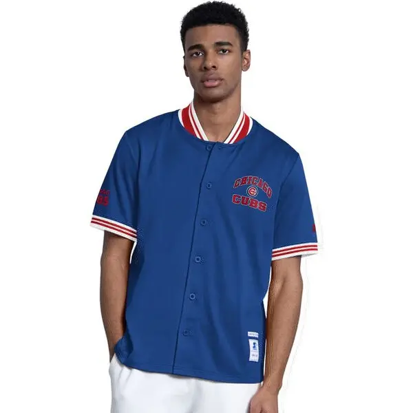 STARTER Chicago Cubs Button-up Short Sleeve Jacket