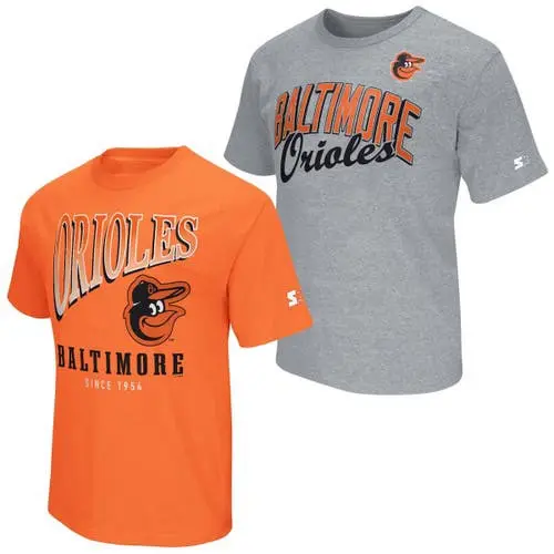 STARTER Heather Gray Baltimore Orioles Two-pack T-shirt Set - Orange