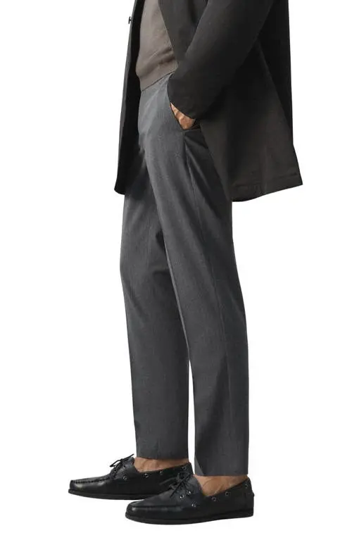 Mango Slim Fit Pleat Front Pants - Grey