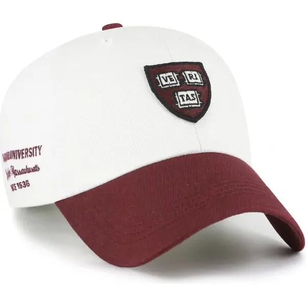 '47 Crimson Harvard Crimson Contemporary Basics Two Tone Clean Up Adjustable Hat - White