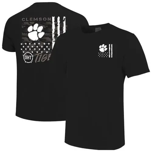 IMAGE ONE Clemson Tigers Comfort Colors Oht Camo Overlay T-shirt - Black
