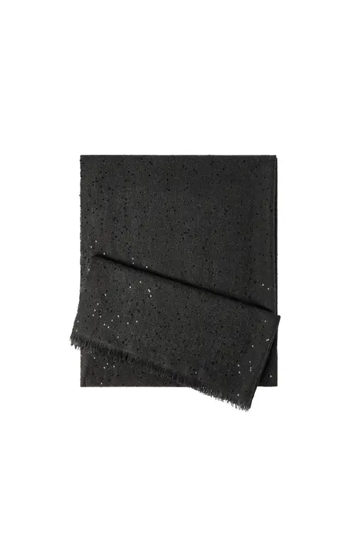 Brunello Cucinelli Cashmere And Silk Diamond Yarn Scarf - Lignite