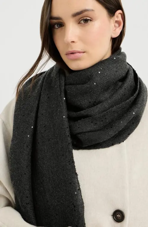 Brunello Cucinelli Cashmere And Silk Diamond Yarn Scarf - Lignite