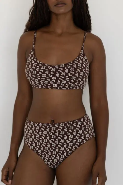 Geode Swimwear Marina High Waisted Bottoms - Red