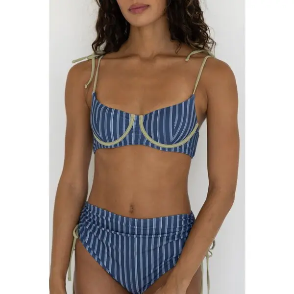 Geode Swimwear Harbor Bikini Top - Blue