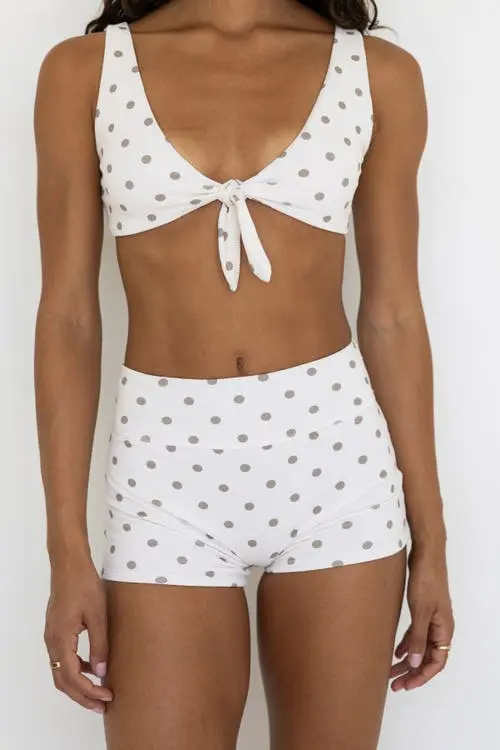 Geode Swimwear Chloe High Waisted Bottoms - Brown