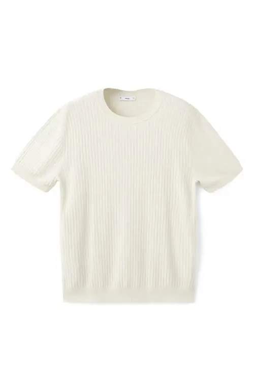 Mango Short Sleeve Cotton & Modal Rib Top