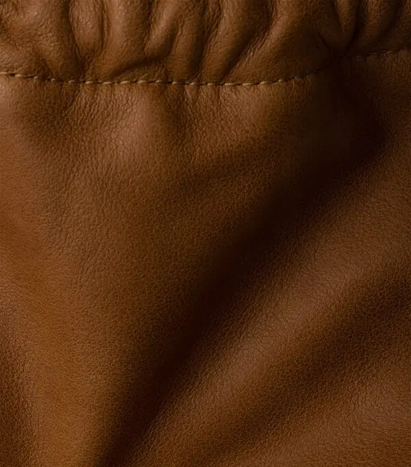Prada Leather Drawstring Pouch - Brown