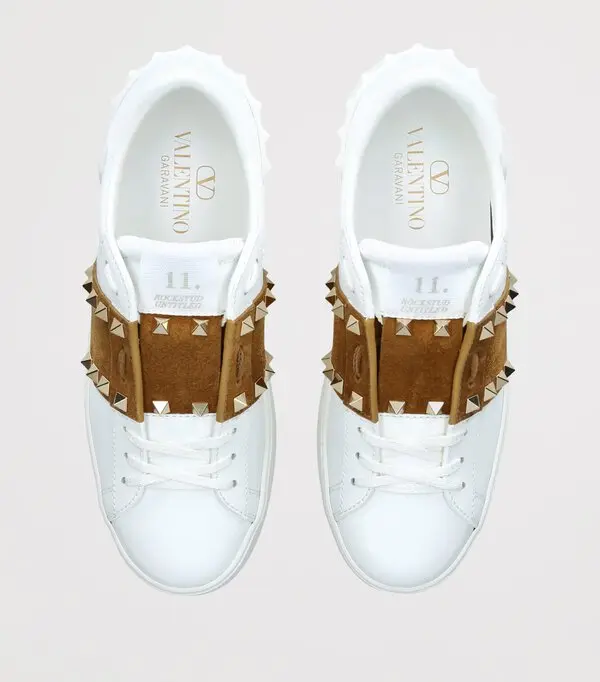 Valentino Garavani Leather Open Rockstud Sneakers
