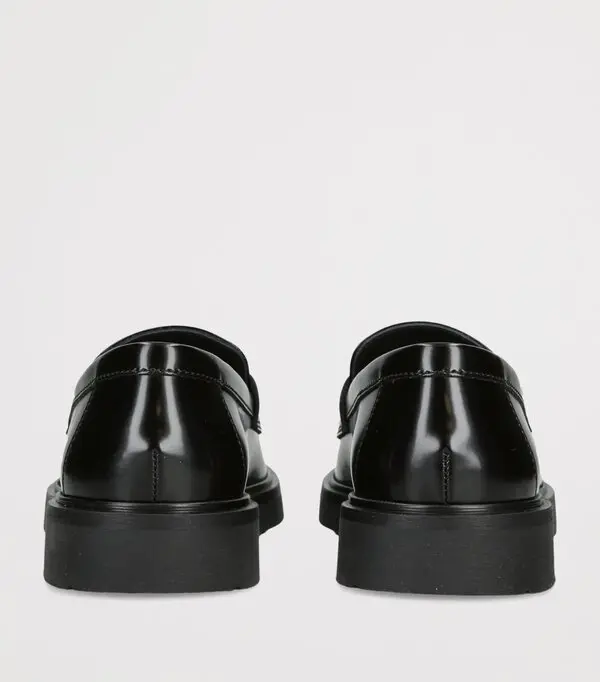 Giorgio Armani Patent Leather Loafers With Embossed Logo