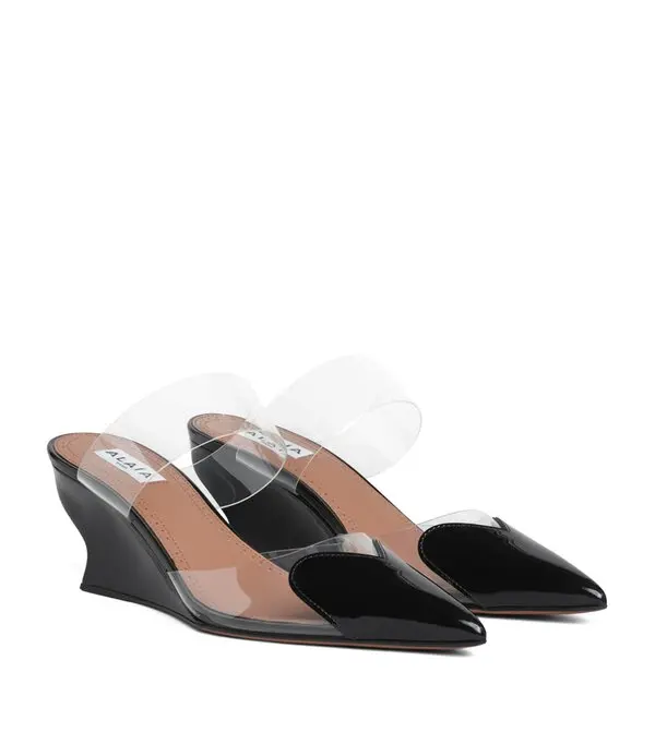 Alaïa Le Coeur Wedge Mules - Black
