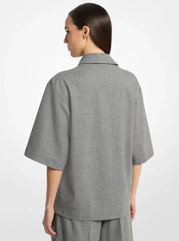 Michael Kors Stretch Wool Camp Shirt