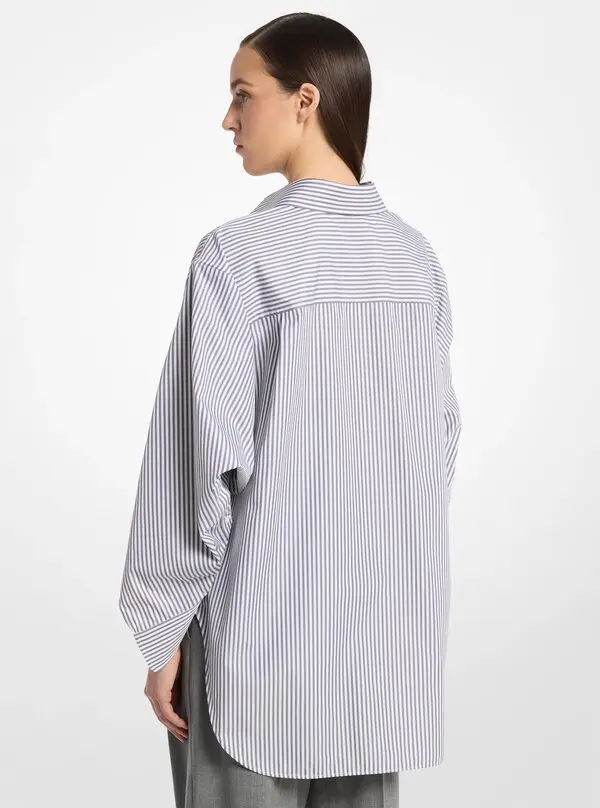 Michael Kors Keegan Striped Cotton Poplin Shirt